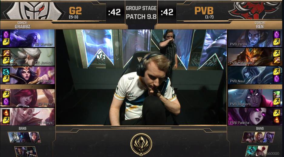 季中赛-两方疯狂大乱斗 G2瑞兹五杀难救世 G2对PVB复仇失败-直播吧