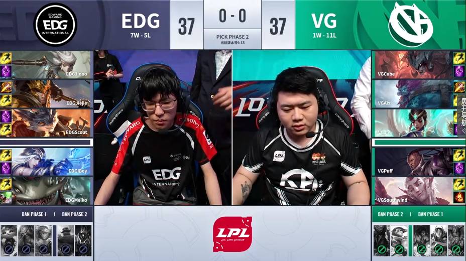 LPL夏季赛-凯南天雷进场伤害拉满 EDG2-1惊险拿下VG-直播吧