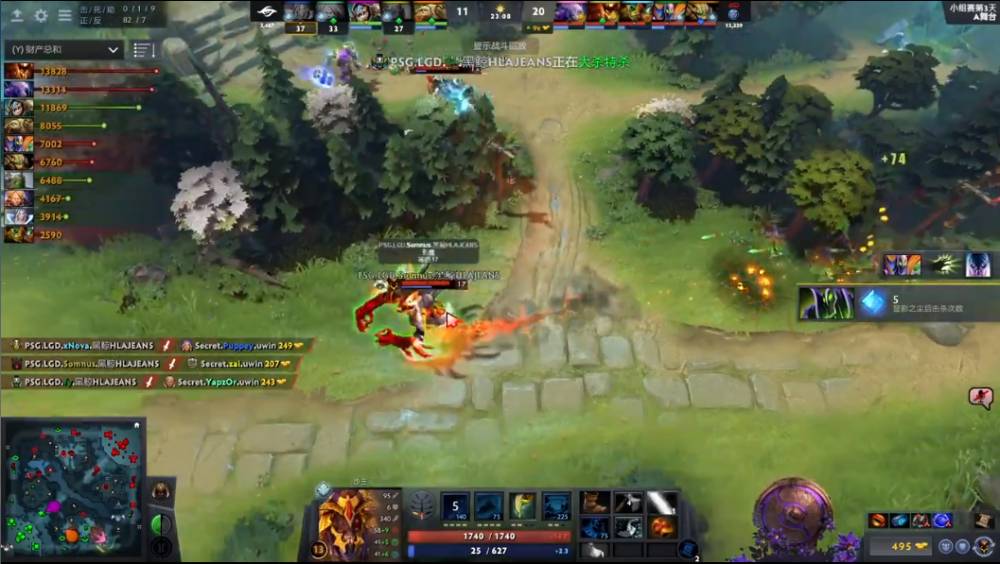 TI9小组赛：酣畅淋漓的团战 LGD碾压Secret登顶A组-直播吧zhibo8.cc