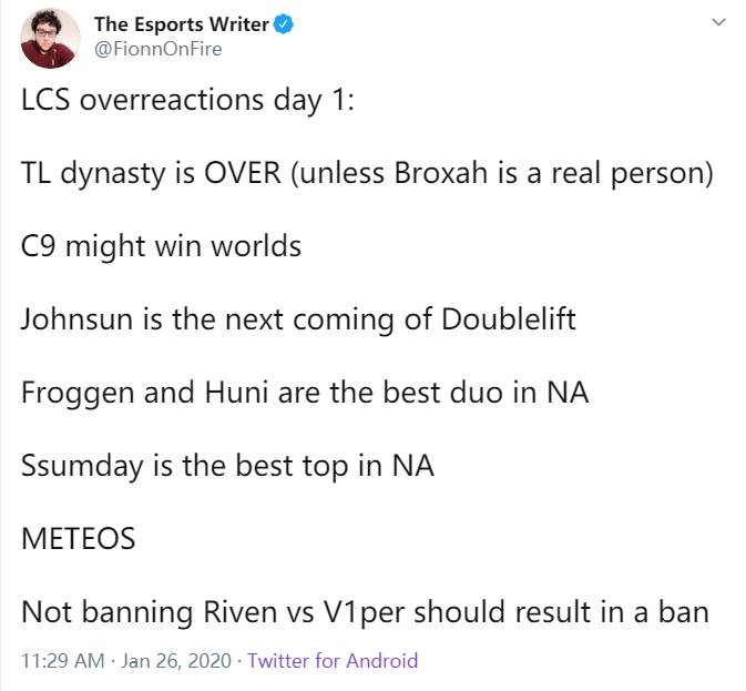 ESPN记者评LCS首日战况：C9怕是要拿世界冠军-直播吧zhibo8.cc