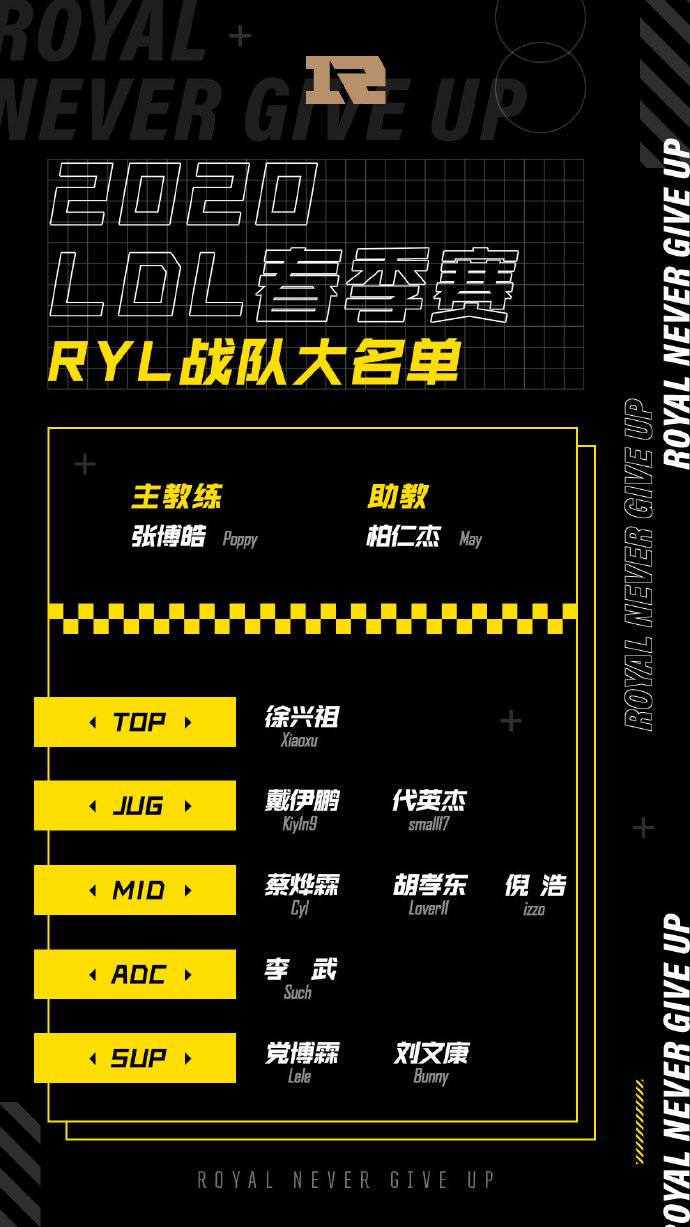 RNG公布二队RYL战队大名单：中单Loverll、Cyl领衔阵容-直播吧zhibo8.cc