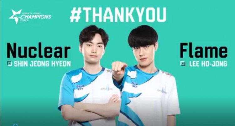 Nuclear和Flame先后官宣退役，LCK官方发布了选手在DWG时精彩操作-直播吧zhibo8.cc
