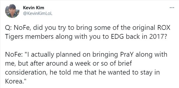 HLE教练Nofe回忆：17年有想过把PraY一起带到EDG-直播吧zhibo8.cc