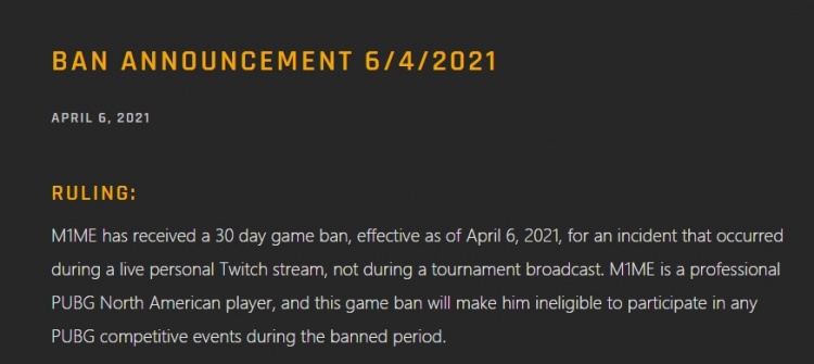 PGI.S冠军SQ成员M1ME因种族歧视被官方禁赛一个月 无缘ESL1阶段-直播吧zhibo8.cc