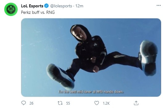 LOL官推：Perkz对阵RNG的BUFF起效了-直播吧zhibo8.cc