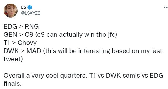 T1主播LS预测：T1将会在半决赛击败DK，在决赛迎战EDG-直播吧zhibo8.cc