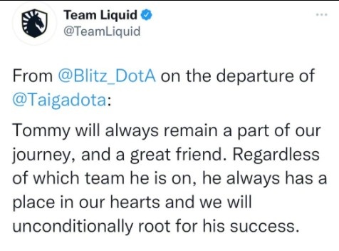 Team Liquid官方：四号位Taiga离队 新阵容三大哥摇摆 Zai疑似打4-直播吧zhibo8.cc