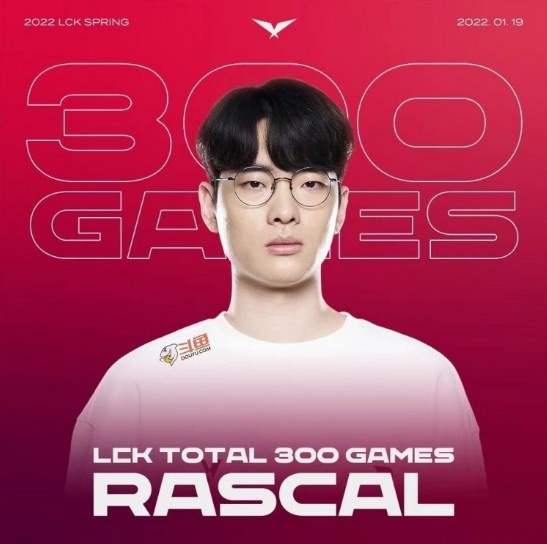 【里程碑】Rascal解锁LCK出战300场成就-直播吧zhibo8.cc