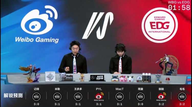 LPL解说预测赛果：仅鼓鼓、PYL看好WBG胜EDG-直播吧zhibo8.cc