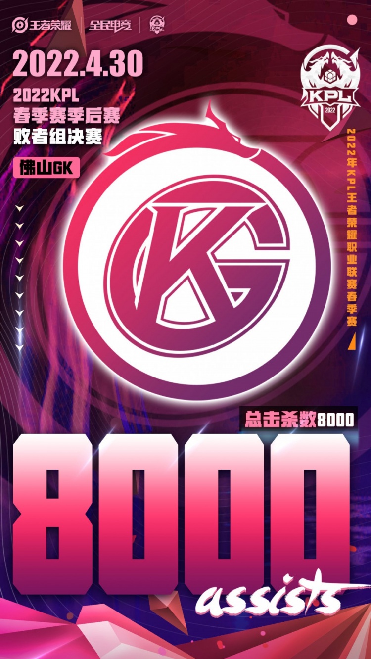 【赛场里程碑】佛山GK达成总击杀8000里程碑-直播吧zhibo8.cc