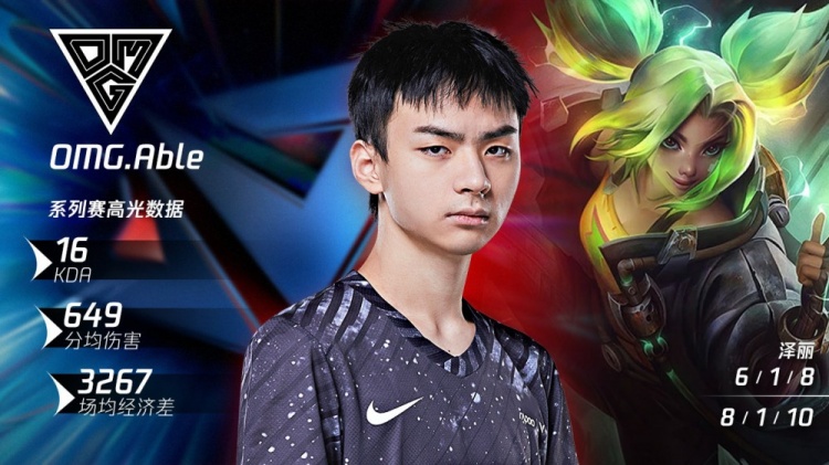 LPL昨日最佳数据：分均伤害649！OMG.Able-直播吧zhibo8.cc