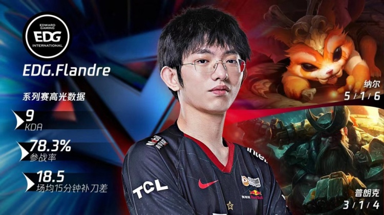 昨日赛事最佳数据：KDA 9！EDG.Flandre-直播吧zhibo8.cc
