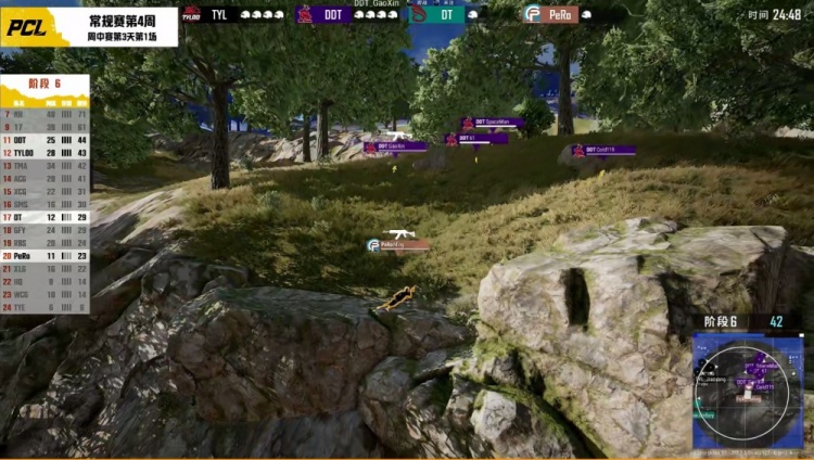 🎮PCL夏季赛：满编战至1v1！DDT首局吃鸡拿到21分-直播吧