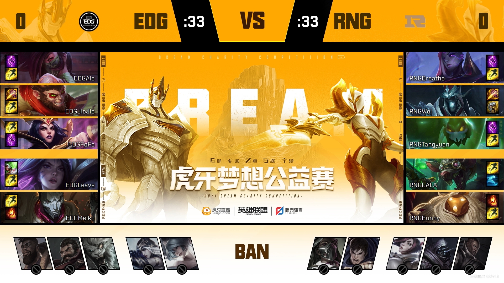 🎮虎牙公益赛：GALA 20杀老鼠无力回天 两队大乱斗EDG拿下首局-直播吧