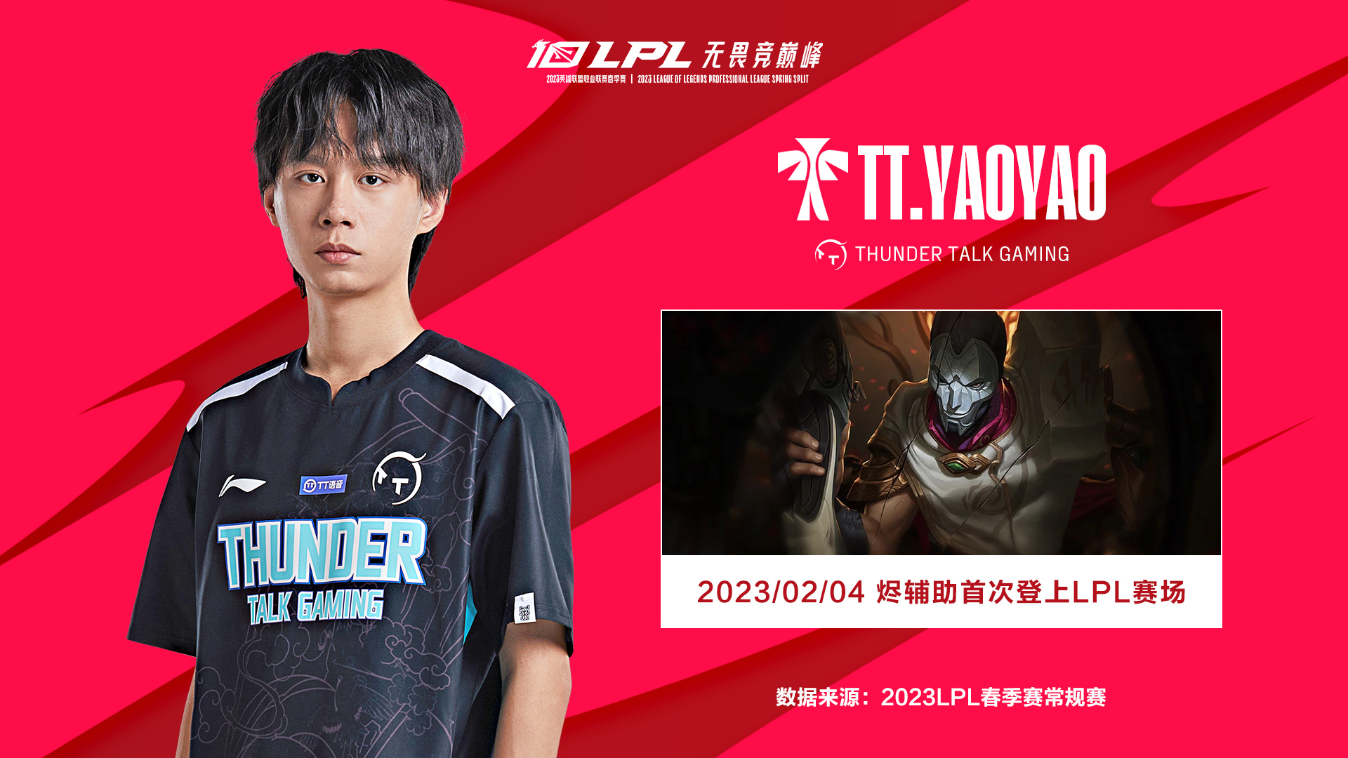 烬辅助第一次登上LPL赛场，由TT辅助Yaoyao选出-直播吧