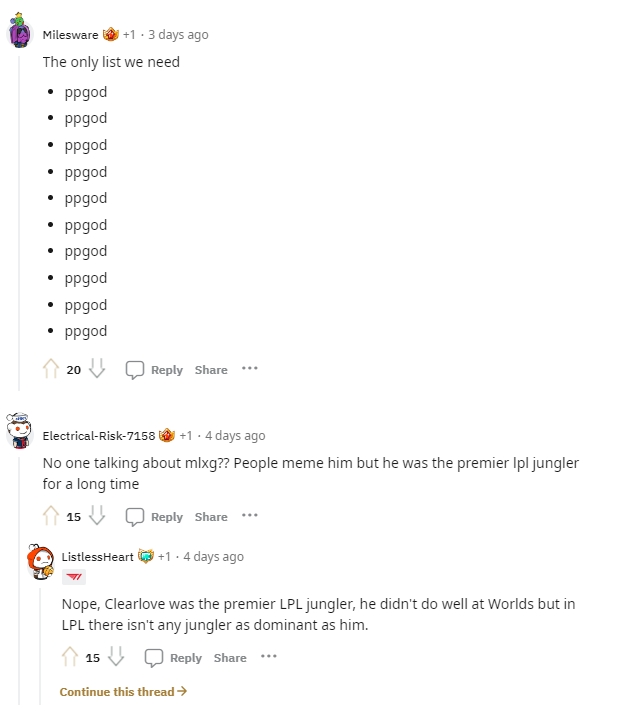 Reddit网友热议LPL十大选手：我们只要ppgod！Xiye是最好国产中单-直播吧