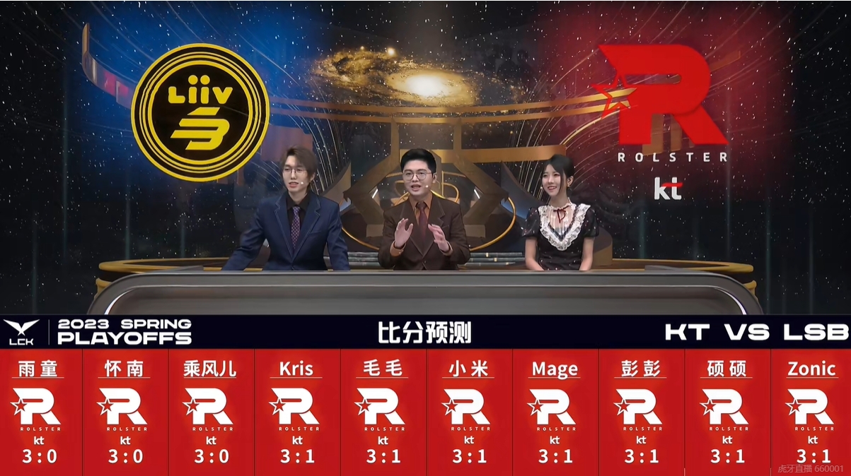 中文流解说预测KT vs LSB赛果：全部解说一致看好KT轻取LSB！-直播吧
