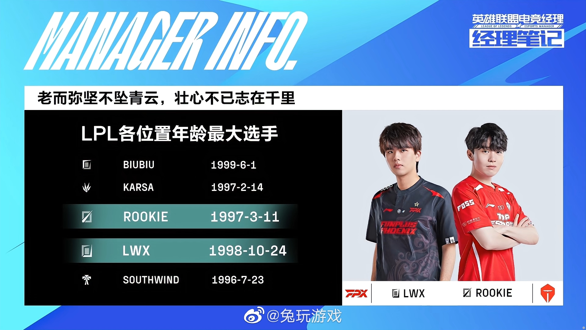 “老头”对决？LWX与Rookie分别为各自位置年龄最大的选手-直播吧