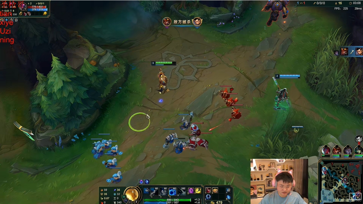 一起拷打Doinb？Uzi今晚组排阵容：圣枪哥、Tian、xiye、Uzi、Ning-直播吧