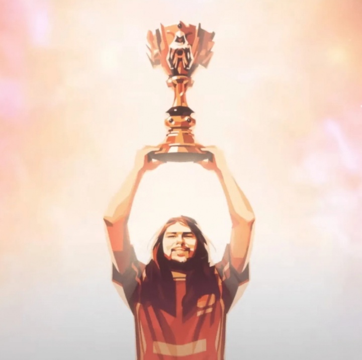 LOL官方分享MV中前FNC中单Shushei举起奖杯：永远的Shushei-直播吧