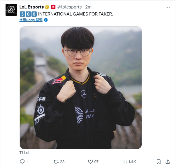 3⃣0⃣0⃣🔥传奇选手Faker达成个人职业生涯在S赛的第300场比赛-直播吧