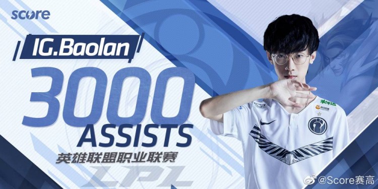数据：Baolan拿下LPL生涯第3000次助攻-直播吧zhibo8.cc