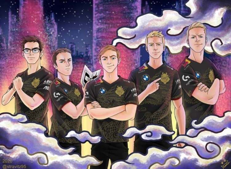 G2更新INS晒粉丝创作的G2首发五人漫画形象：拽-直播吧zhibo8.cc