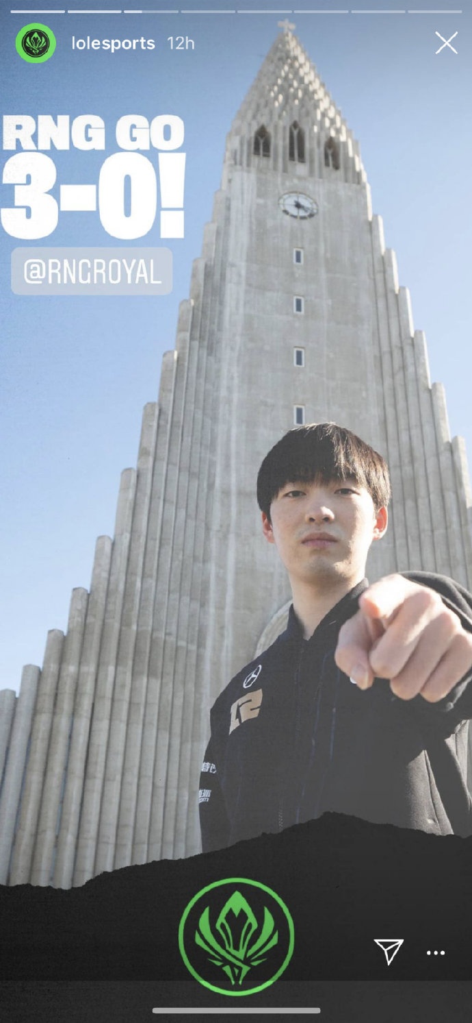LOLesports发布INS故事： RNG GO！3-0-直播吧zhibo8.cc