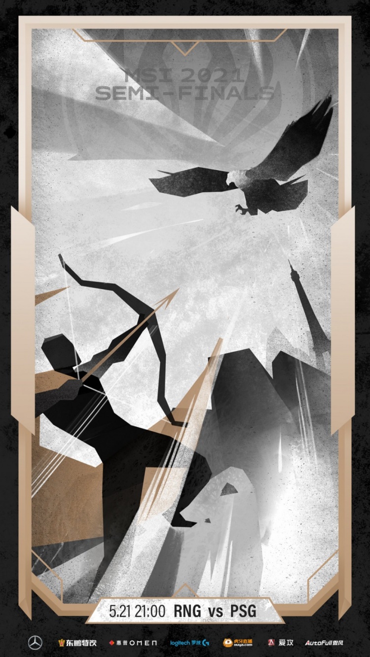 RNG发布对阵PSG赛前海报：剑拔弩张 鹰击长空-直播吧zhibo8.cc