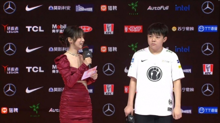 IG赛后采访上单Neny：对线单杀是侥幸，感谢队友的帮助-直播吧zhibo8.cc