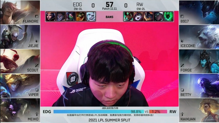 Viper伊泽灵活输出完成2打4 EDG击溃RW拿下首局-直播吧zhibo8.cc