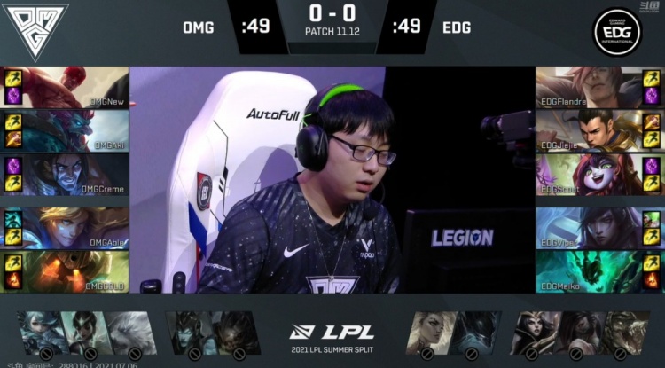 节奏行云流水OMG毫无抵抗能力 EDG轻松拿下首局-直播吧zhibo8.cc