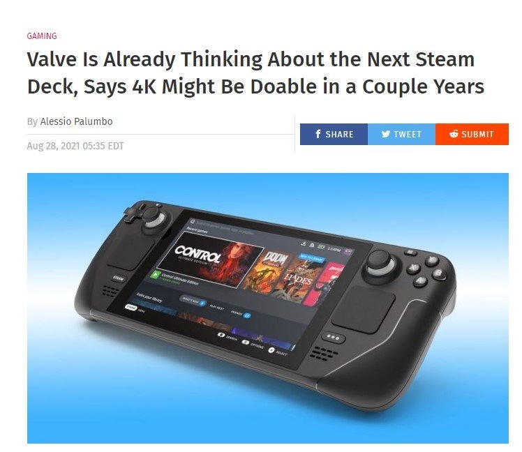 V社设计师称：目前目标是下一代Steam Deck掌机将支持4K-直播吧zhibo8.cc