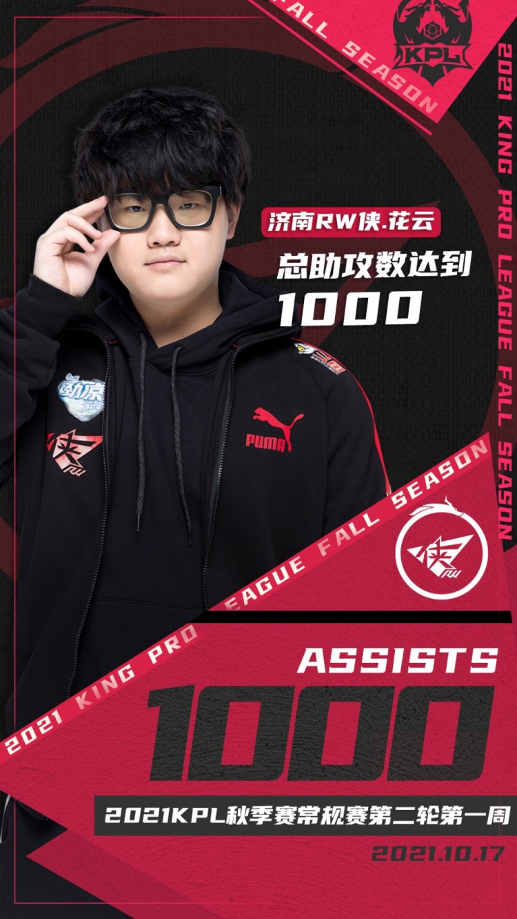 里程碑：RW侠花云达成KPL赛场1000助攻-直播吧zhibo8.cc