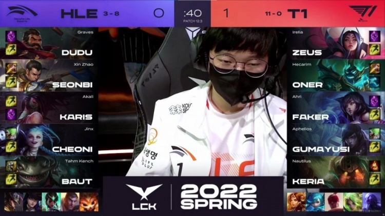 宙斯刀妹屡立奇功，T1再斩HLE继续领跑LCK积分榜！-直播吧zhibo8.cc