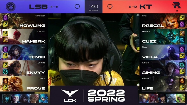 🎮LCK春季赛 Aiming卡莎疯狂输出，KT顺利从LSB手中拿下一分！-直播吧zhibo8.cc