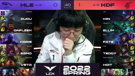 🎮LCK春季赛：Kiin武器大师莽撞进场葬送优势，HLE1-1KDF！-直播吧zhibo8.cc