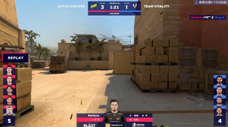 🎮CSGO Blast总决赛：simple超神发挥力压zywoo NAVI 16-8VIT-直播吧zhibo8.cc