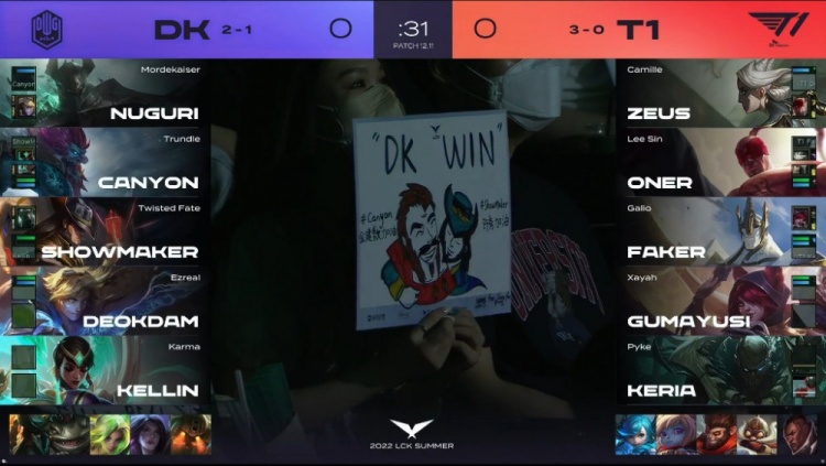 🎮LCK：Nuguri对线单杀带不动下路 T1 1-0DK-直播吧zhibo8.cc