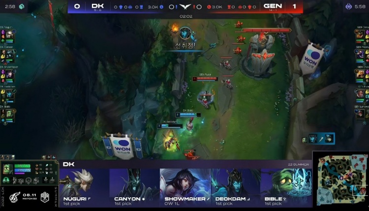 🎮LCK:Canyon死歌核弹大招毁天灭地 DK苦战40分钟战平GEN-直播吧