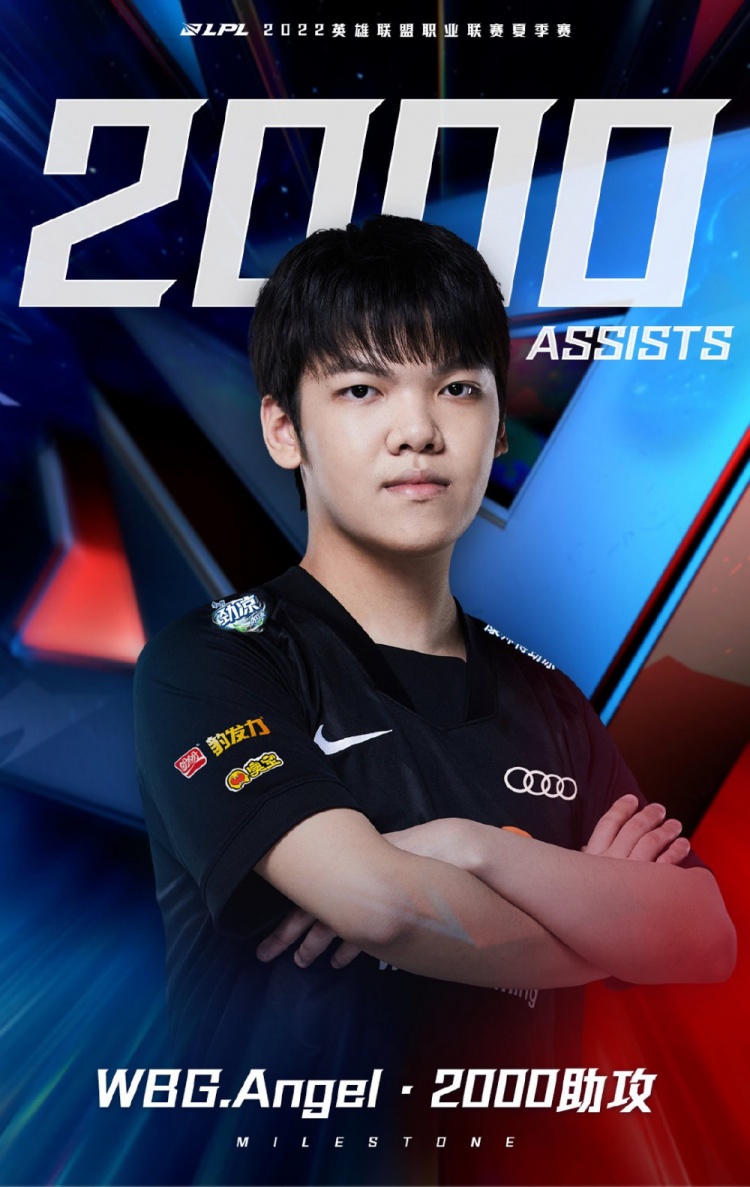 里程碑：Angel达成LPL 2000助攻成就-直播吧