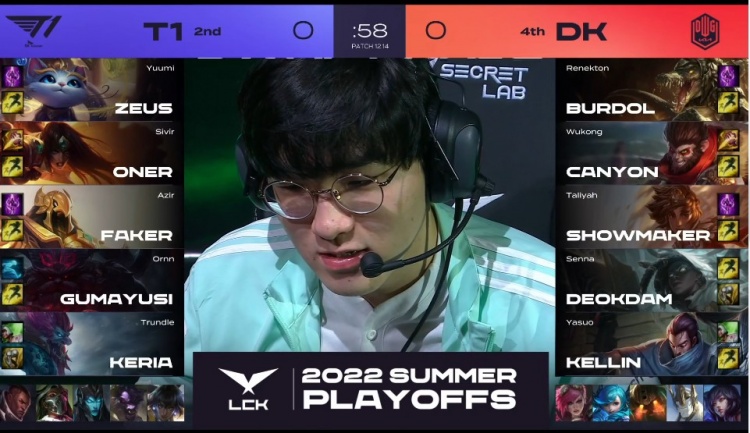 🎮LCK季后赛:Oner巨魔完美节奏抓崩中上 T1首局25分钟速胜DK-直播吧