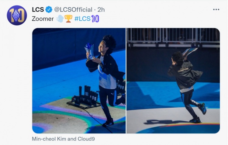 LCS官推分享C9.Berserker夺冠返图：全力奔跑-直播吧