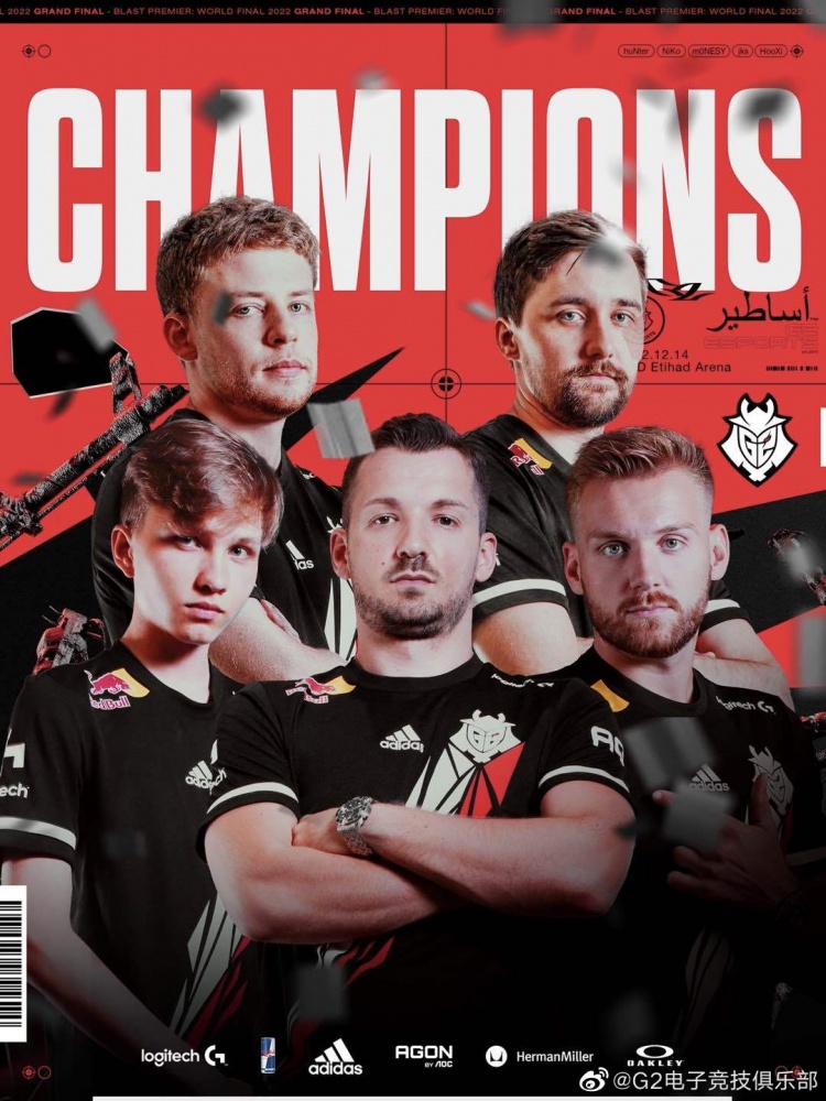 G2官博庆祝Blast全球总决赛夺冠：就是今天，就是此刻！-直播吧