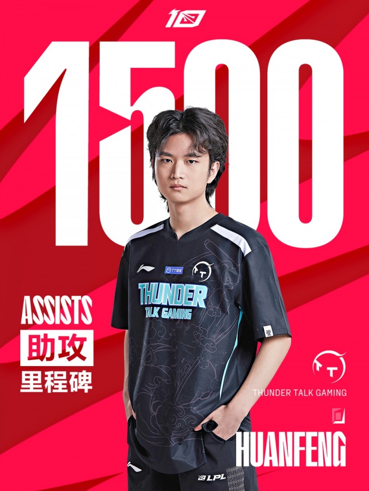 里程碑：huanfeng达成LPL 1500助攻成就-直播吧