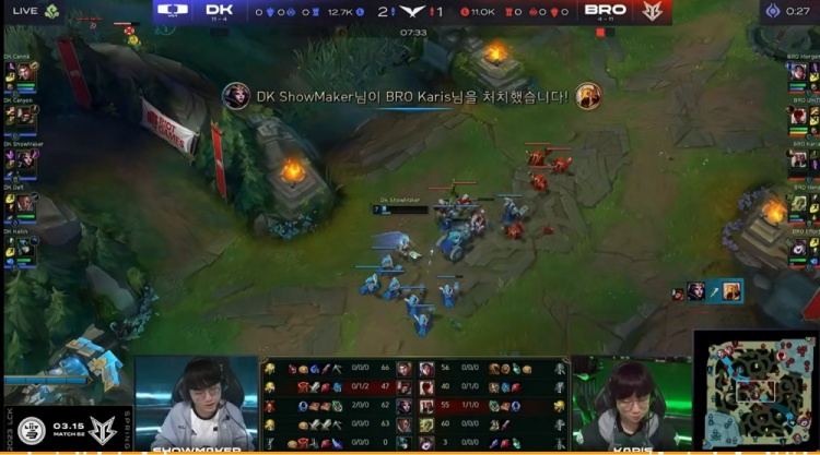 🎮ShowMaker招牌乐芙兰魔影迷踪 DK双C发力流畅攻势扳平比分-直播吧