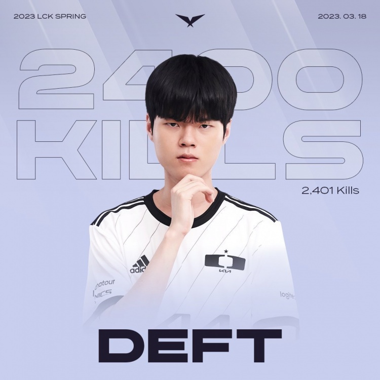 Deft达成LCK2400杀成就 比Ruler还多200多击杀!-直播吧