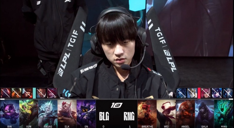 🎮ON洛惊鸿过隙帅出天际 Xun破败王剑利刃出鞘 BLG扳回一城-直播吧