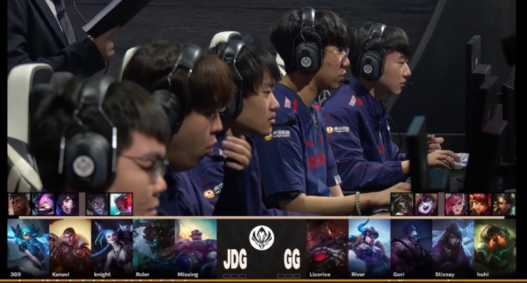 🎮knight杰斯上标记 前期瑕不掩瑜团战高下立判JDG轻松拿首局-直播吧