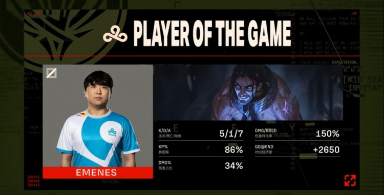 🎮你野辅的大招真好用！EMENES塞拉斯神偷出手 C9轻松拿首局-直播吧